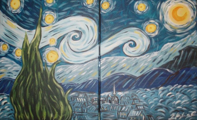 Van Gogh’s Starry Night – Date Night – Wine and Palette