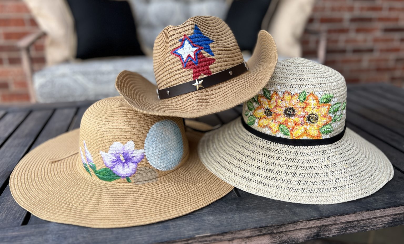 Straw Hat Painting – Wine and Palette